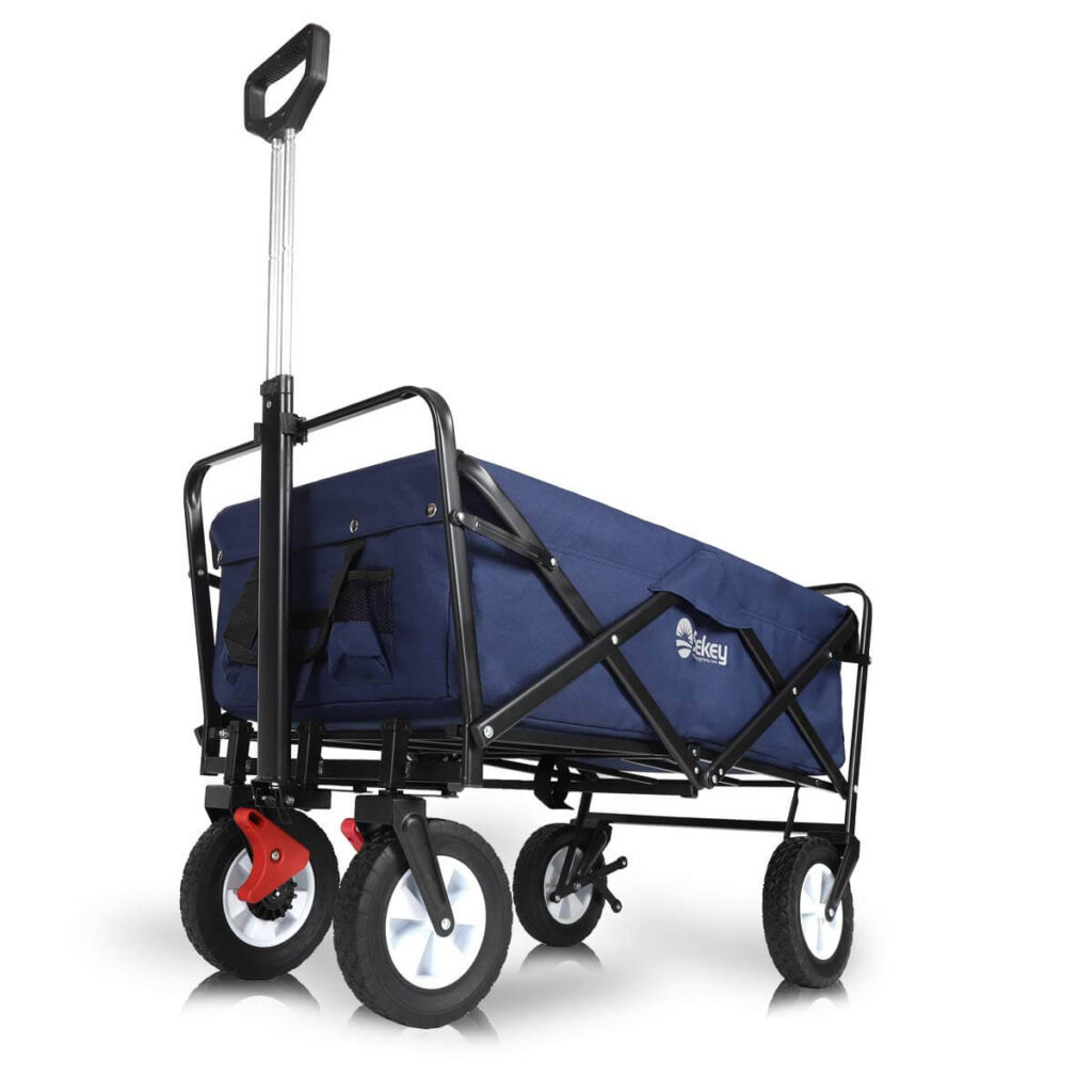 Faltbarer Faltbarer Bollerwagen mit Bremsen, blau - Salcar GmbH