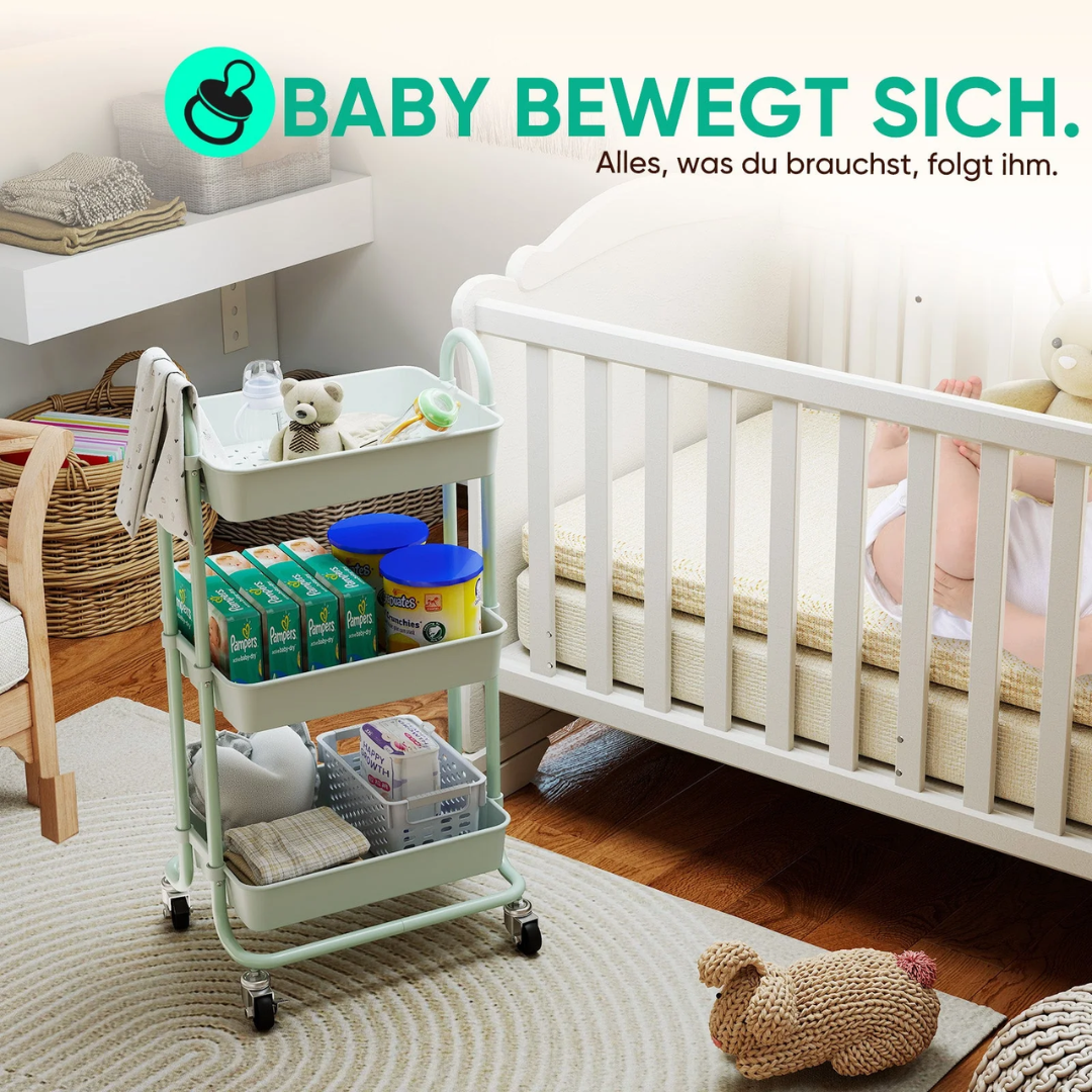 Sekey Rollwagen mit 3 Ebenen, Mintgrün